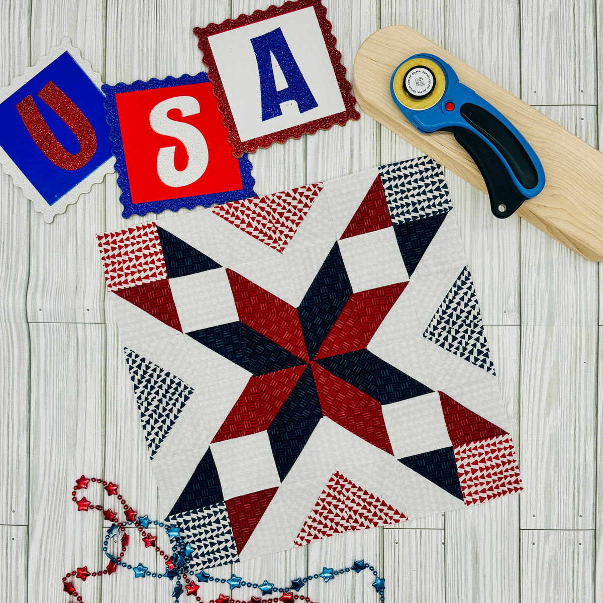 Shining Star Quilt Block PDF Pattern - Beginner Friendly | Be Mandy Things