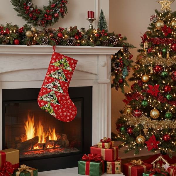 Handmade Quilted Christmas Stocking – Ready to Ship Holiday Decor - Be ...